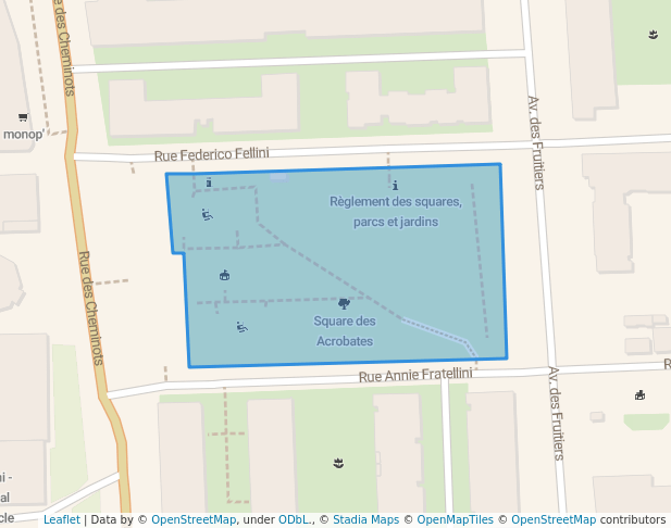 Square des Acrobates in Saint-Denis | Map and Routes
