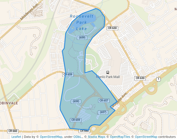Roosevelt Park in Edison | Map and Routes