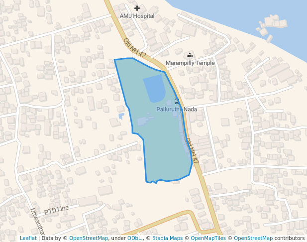 Palluruthy Azakiyakavu temple ground in Kochi | Map and Routes