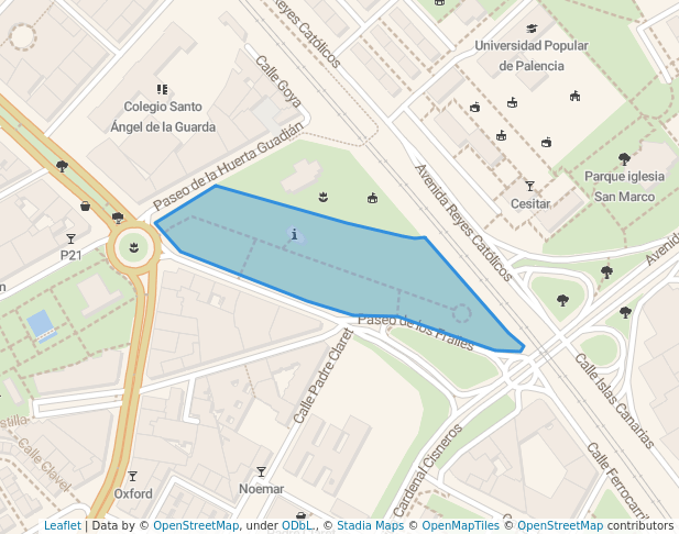 Parque Huerta de Guadián in Palencia | Map and Routes