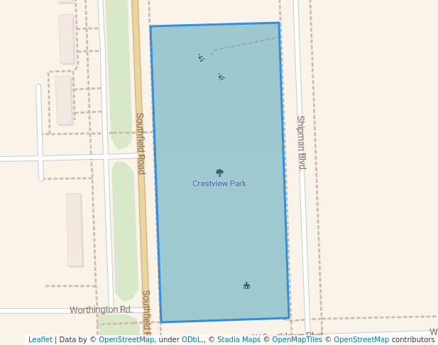 Crestview Park in Birmingham | Map and Routes
