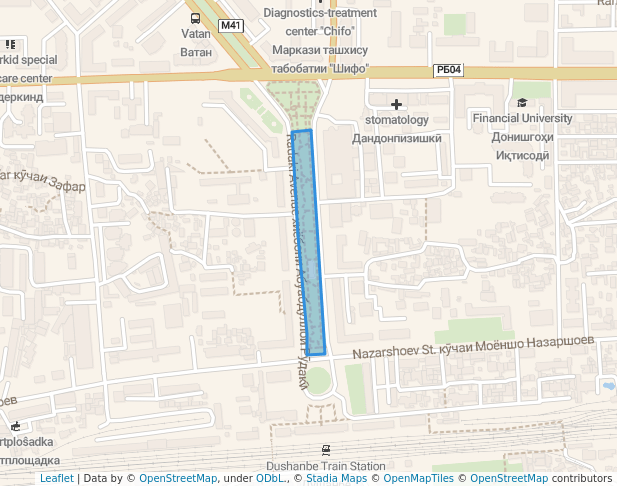 Kuibyshev Park in Dushanbe | Map and Routes