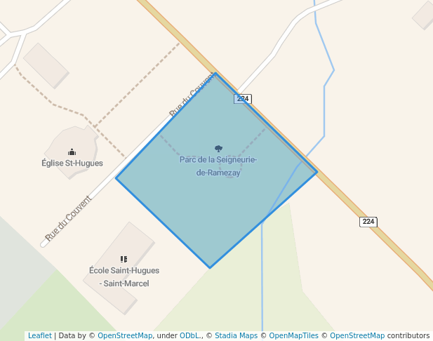 Parc de la Seigneurie-de-Ramezay in Saint-Hugues | Map and Routes