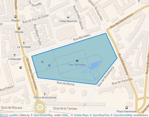 Parc Richelieu in Calais | Map and Routes
