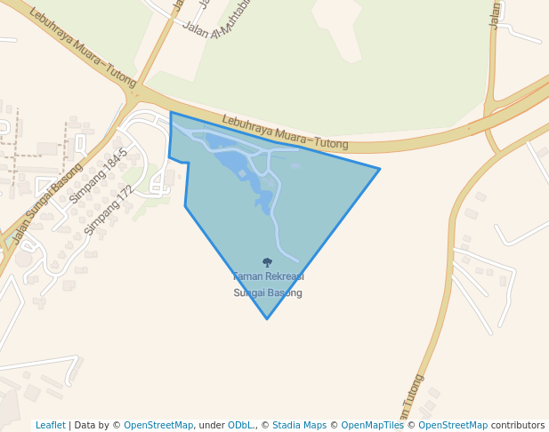 Sungai Basong Recreational Park in Pekan Tutong | Map and Routes