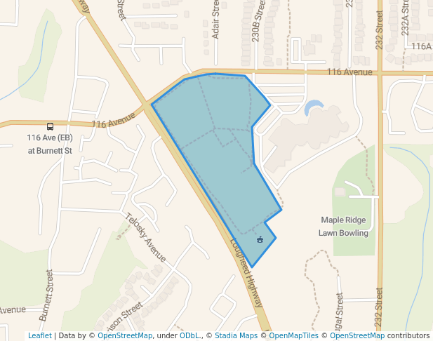Telosky Stadium Park in Maple Ridge | Map and Routes