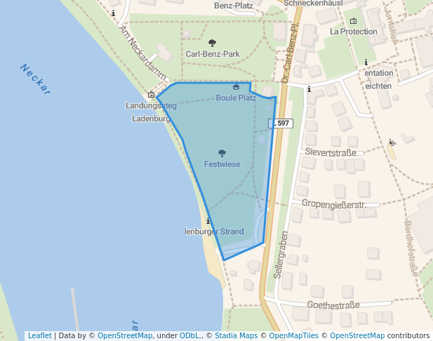 Festwiese in Ladenburg | Map and Routes