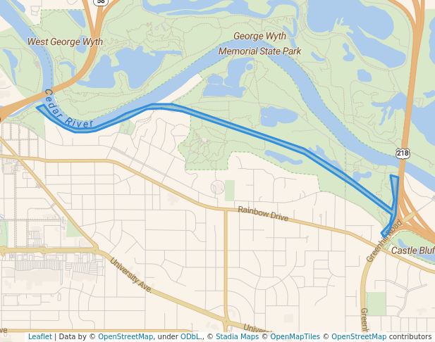 South Riverside Trail in Cedar Falls | Map and Routes