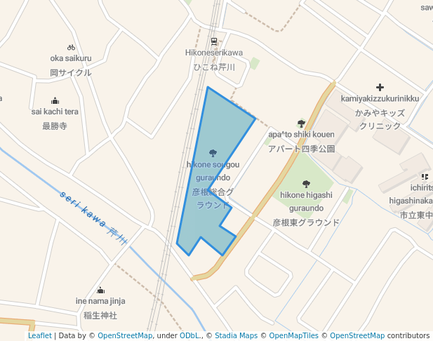 彦根総合グラウンド in Hikone | Map and Routes