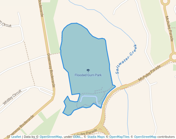 Flooded Gum Park in Pacific Pines | Map and Routes