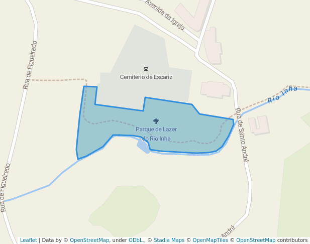 Parque de Lazer do Rio Inha in Escariz | Map and Routes