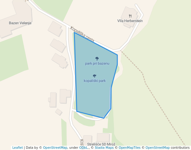 kopališki park in Velenje | Map and Routes