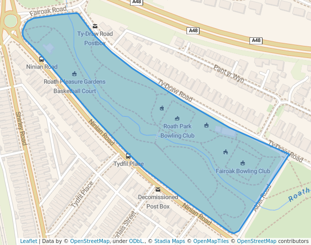 Roath Pleasure Gardens in Cardiff | Map and Routes