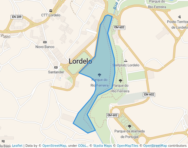 Parque do Rio Ferreira in Lordelo | Map and Routes