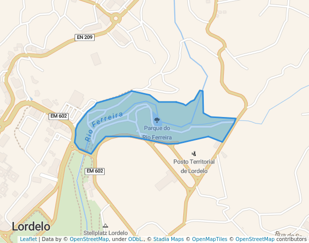 Parque do Rio Ferreira in Lordelo | Map and Routes