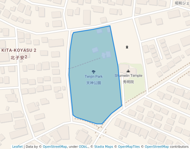 Tenjin Park in Kimitsu | Map and Routes