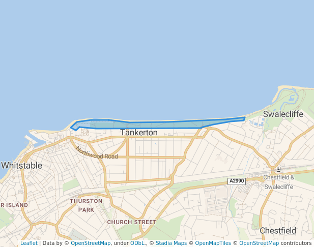 Tankerton Slopes in Whitstable | Map and Routes