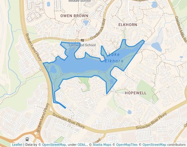 Lake Elkhorn Park in Columbia | Map and Routes