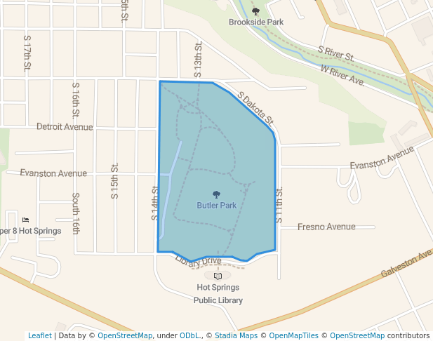 Butler Park in Hot Springs | Map and Routes