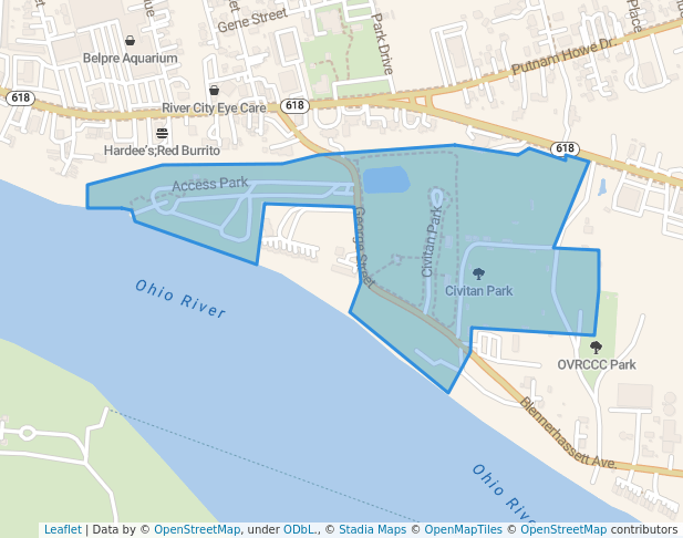 Civitan Park in Belpre | Map and Routes