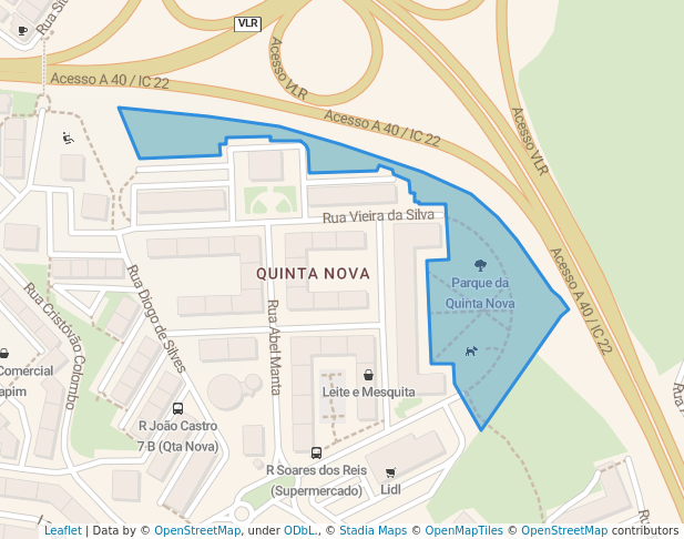 Parque da Quinta Nova in Odivelas | Map and Routes