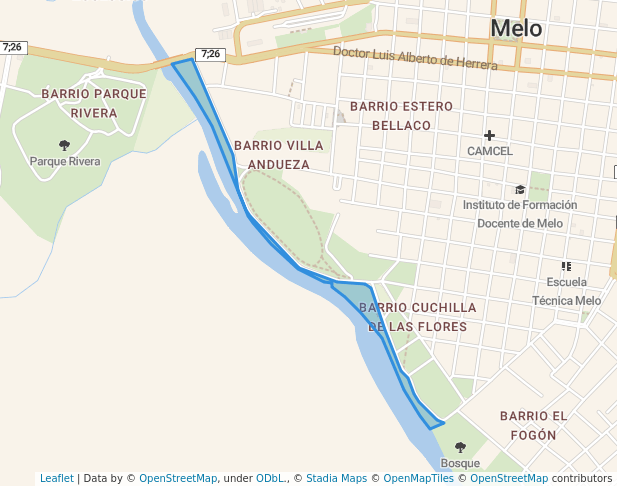 Costanera in Melo | Map and Routes