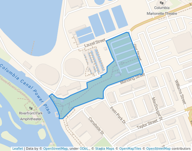Riverfront Park in Columbia | Map and Routes