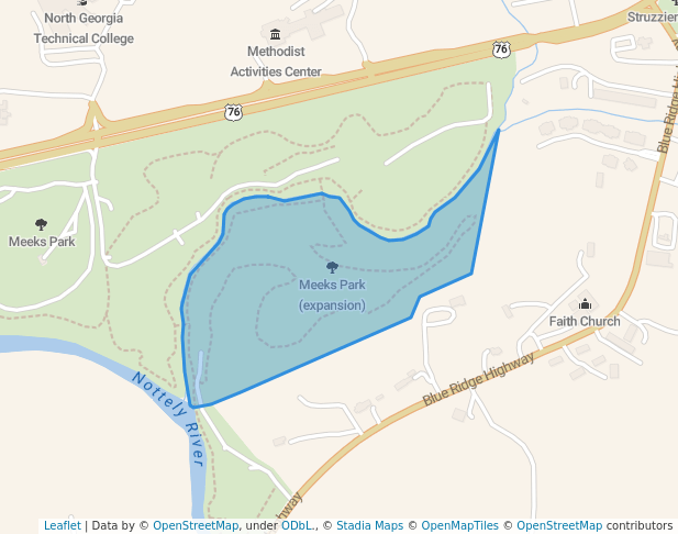 Meeks Park (expansion) in Blairsville | Map and Routes
