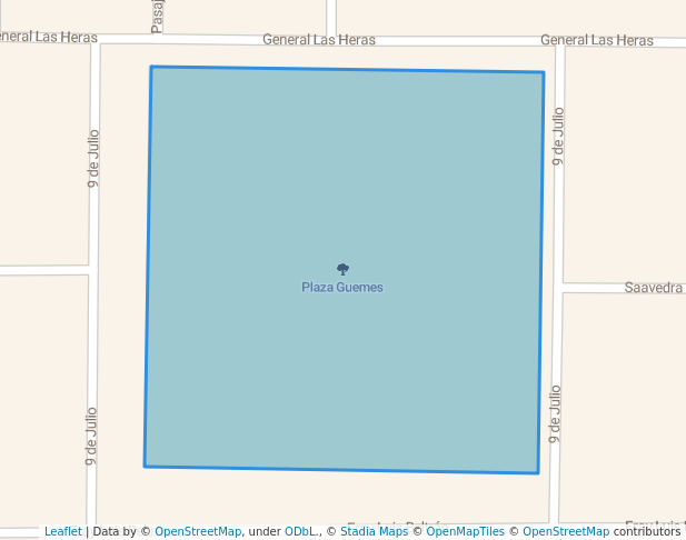 Plaza Guemes in Intendente Alvear | Map and Routes