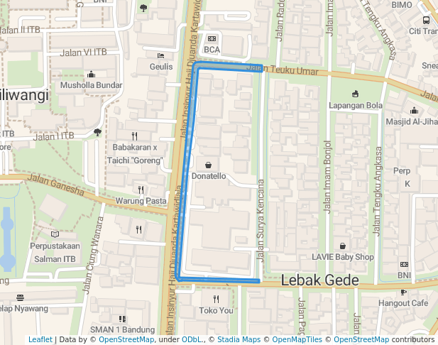 Dago Pedestrian Park 2 in Bandung | Map and Routes