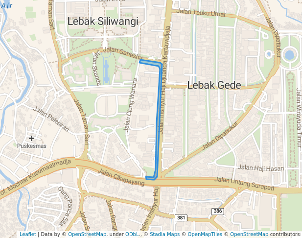 Dago South Pedestrian Park in Bandung | Map and Routes