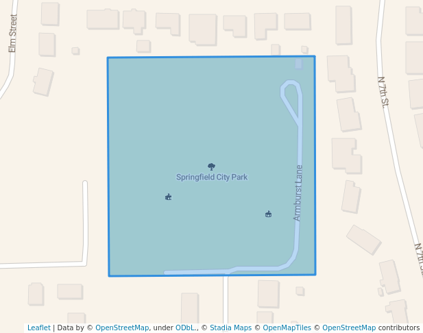 Springfield City Park in Springfield | Map and Routes