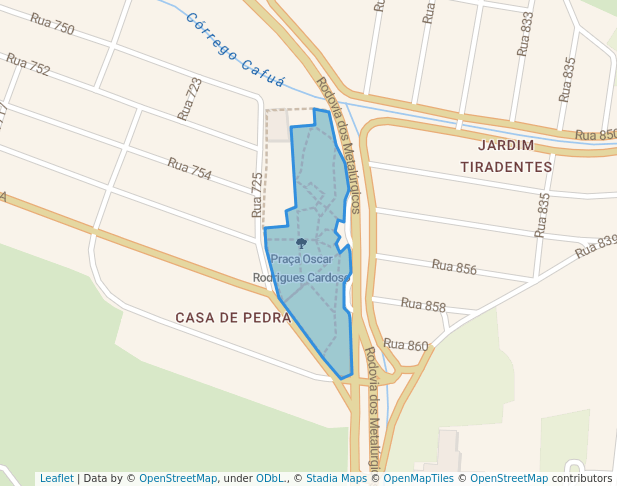 Praça Oscar Rodrigues Cardoso in Volta Redonda | Map and Routes