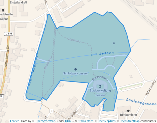 Schloßpark Jessen in Jessen (Elster) | Map and Routes