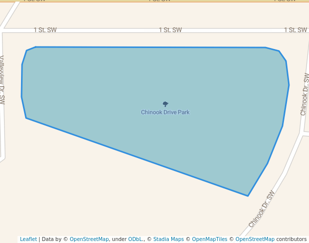 Chinook Drive Park in Medicine Hat | Map and Routes