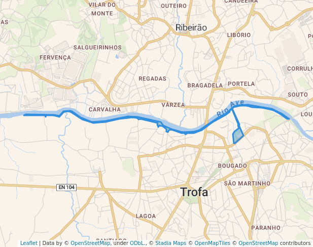 Parque das Azenhas in Trofa | Map and Routes