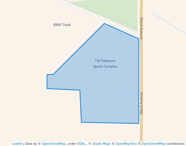 TW Patterson Sports Complex in Patterson | Map and Routes