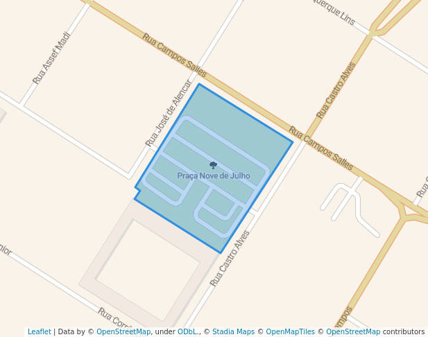 Praça Nove de Julho in Bauru | Map and Routes