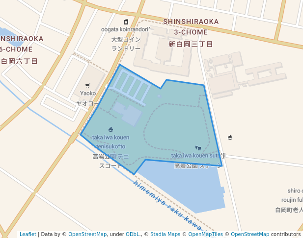 高岩公園 in Shiraoka | Map and Routes