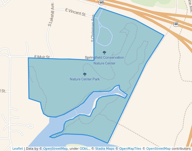 Nature Center Park in Springfield | Map and Routes