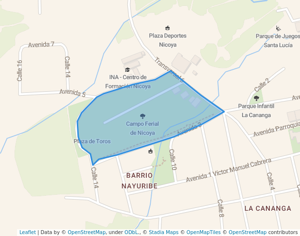 Campo Ferial de Nicoya in Nicoya | Map and Routes