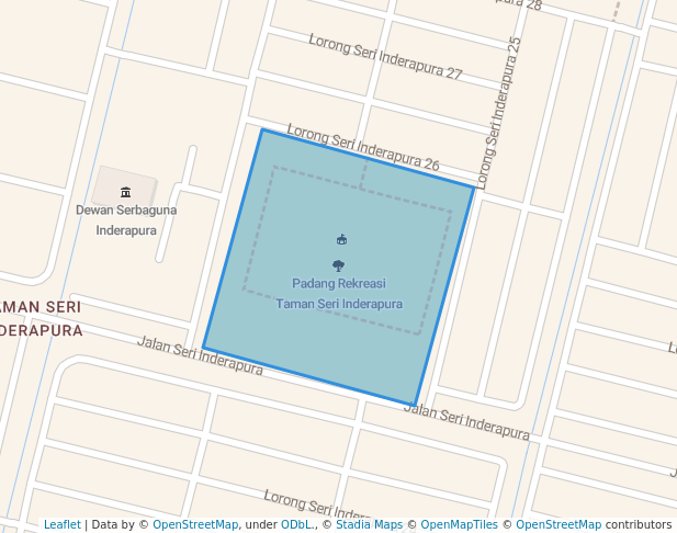 Padang Rekreasi Taman Seri Inderapura in Kuantan | Map and Routes