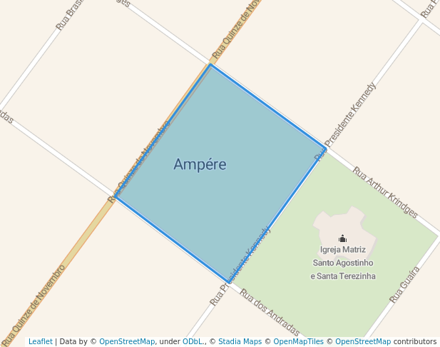 Praça Central in Ampére | Map and Routes