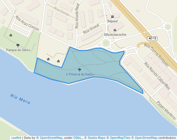 O Piñeiral da Raíña in Oleiros | Map and Routes