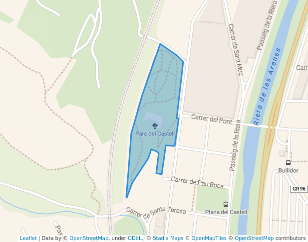 parque del castell in Rubí | Map and Routes