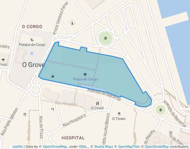 Praza do Corgo in O Grove | Map and Routes