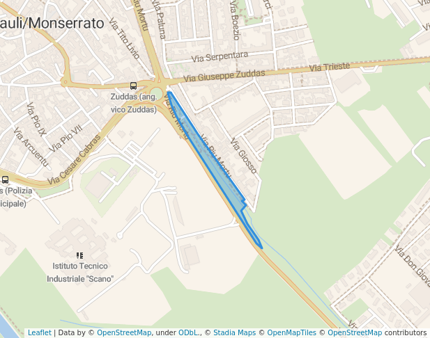 Parco Via Riu Mortu in Monserrato | Map and Routes