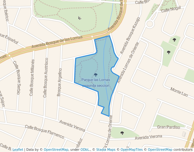 Parque las Lomas segunda seccion in Villas del Poniente | Map and Routes