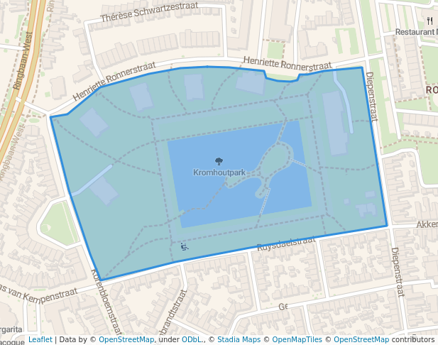 Kromhoutpark in Tilburg | Map and Routes