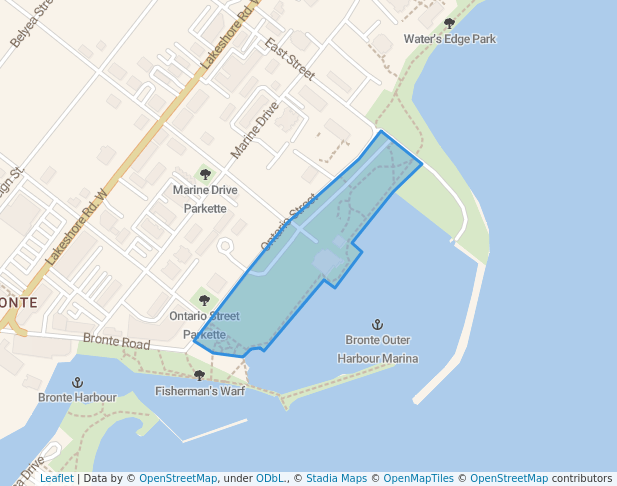 Bronte Heritage Waterfront Park in Oakville | Map and Routes